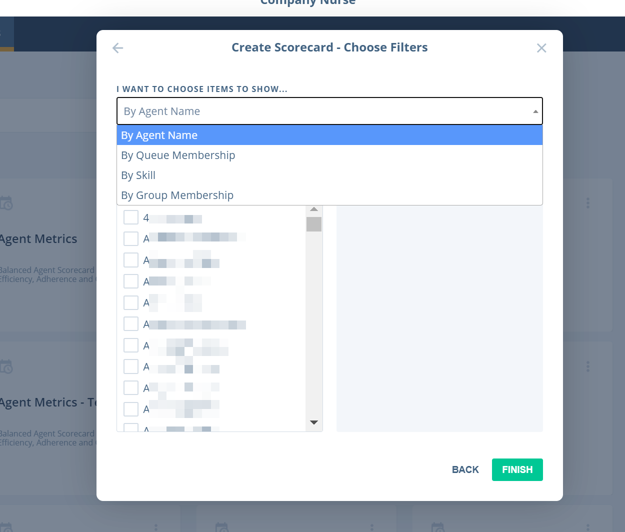 Agent Balanced Scorecard – Brightmetrics Support